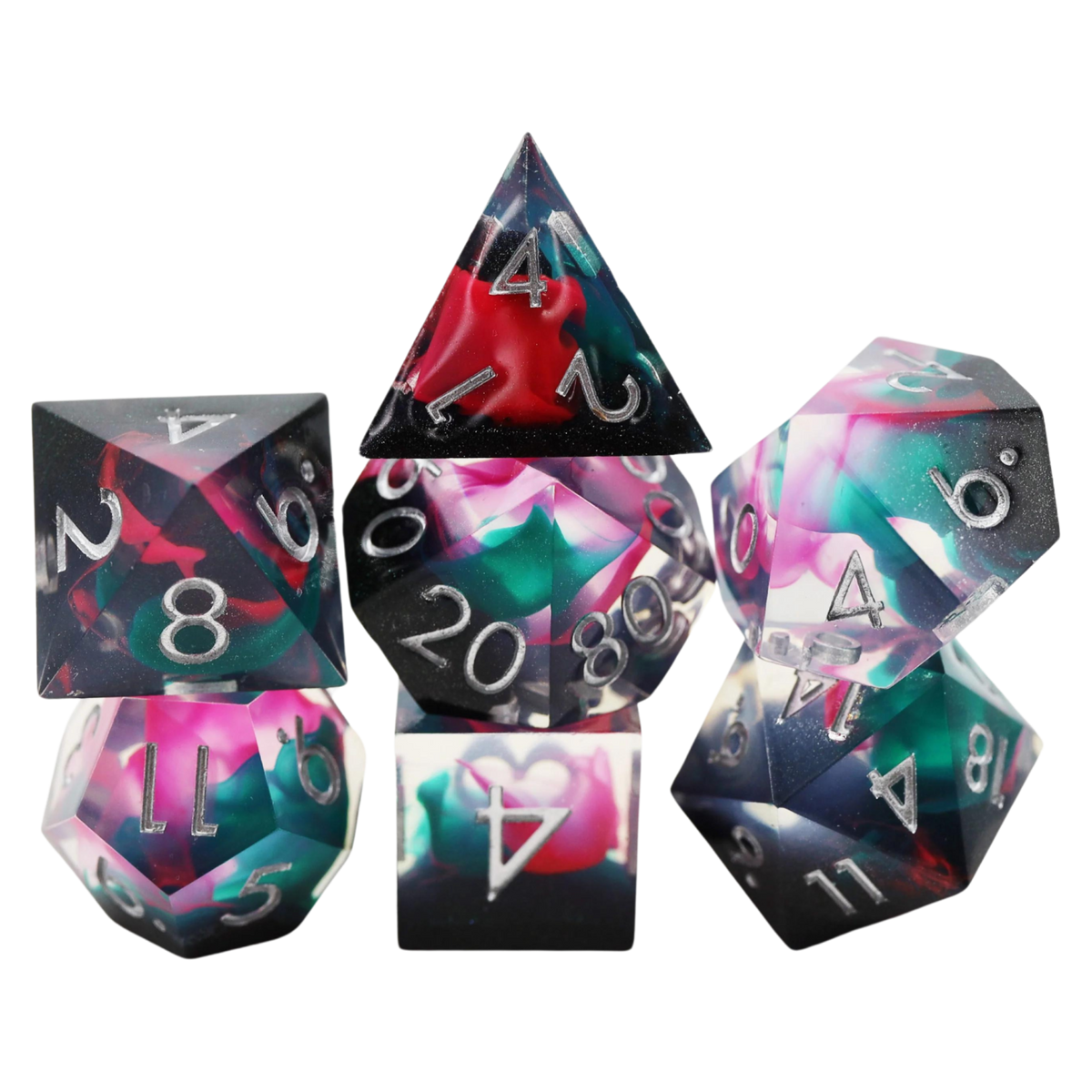 FBG Sharp Edge Resin RPG Dice Set Daytona – Halcyon Games