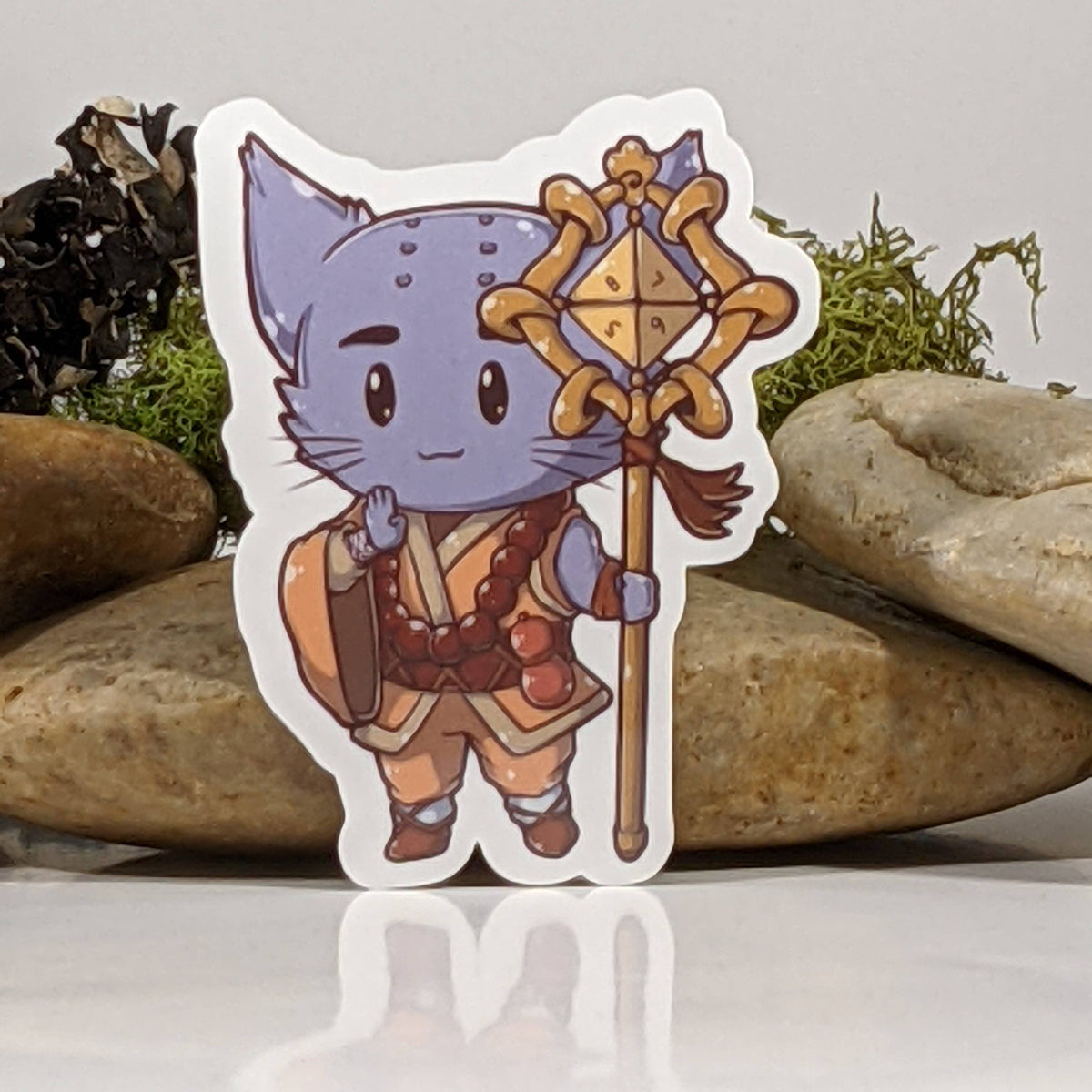 Sticker: Monk Cat Tabletop Gaming RPG – Halcyon Games