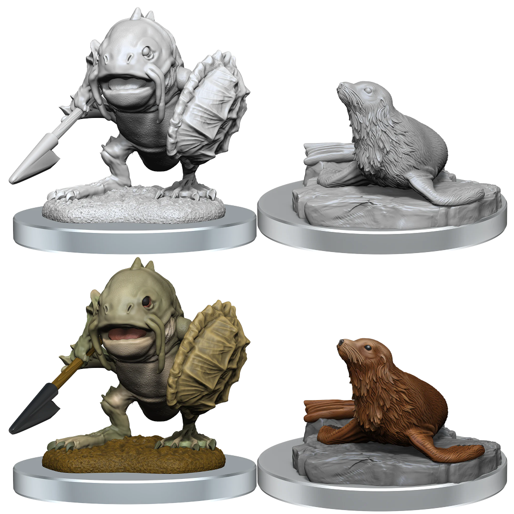 DND Nolzur's Marvelous Unpainted Miniatures W20 Locathah & Seal ...